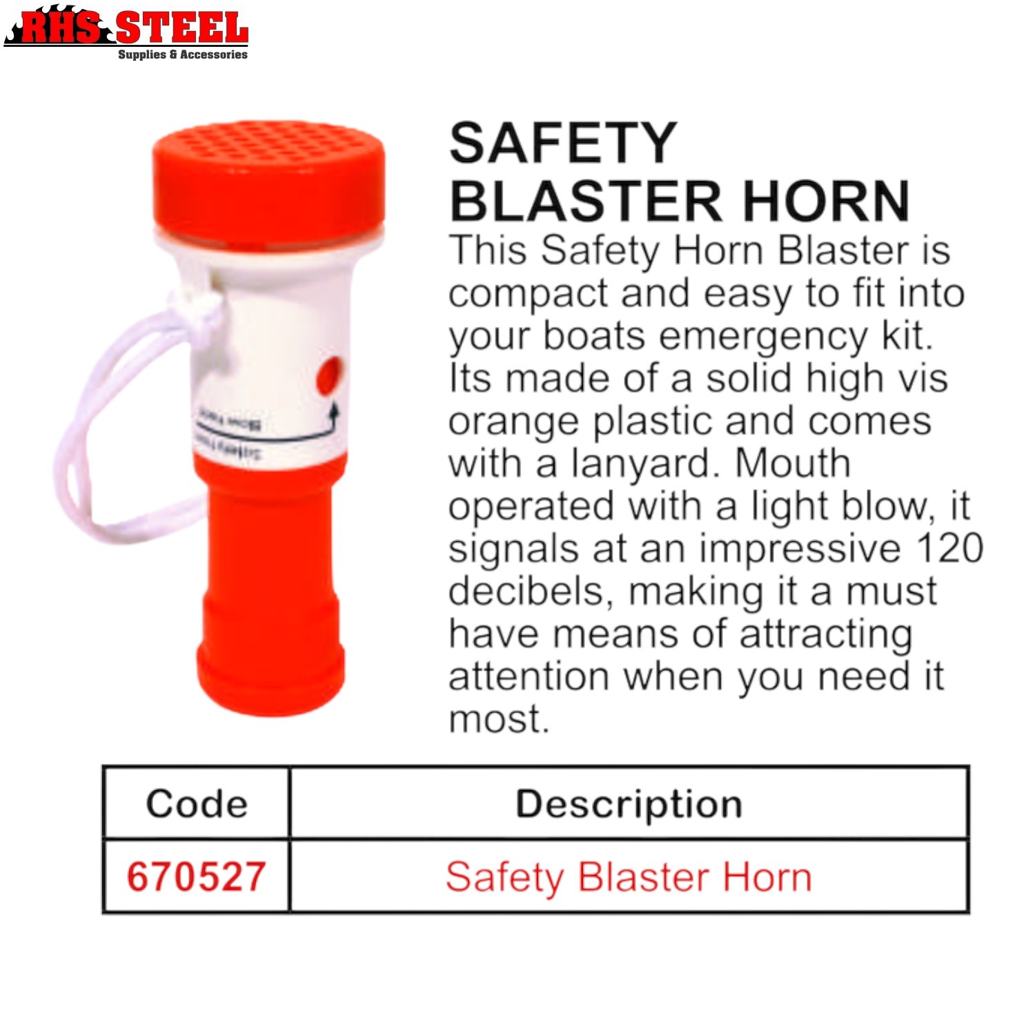 Safety Blaster Horn 120dB High-Visibility Emergency Signal Horn