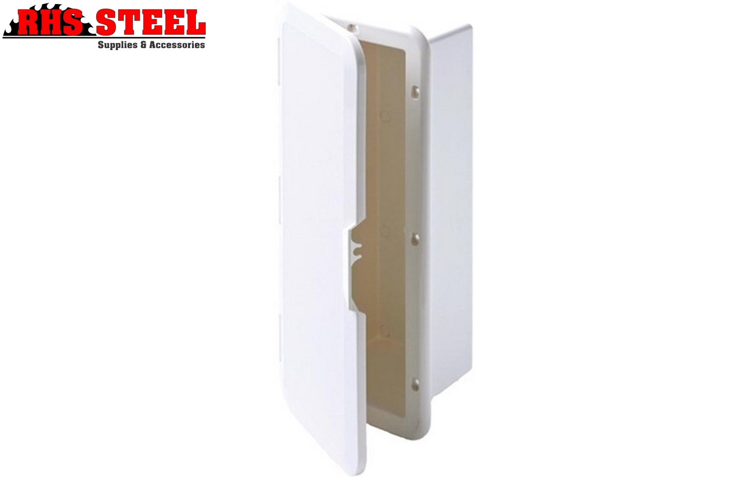 Boat Marine Rectangle White Plastic Storage Box & Door 370mm x 120mm x ...